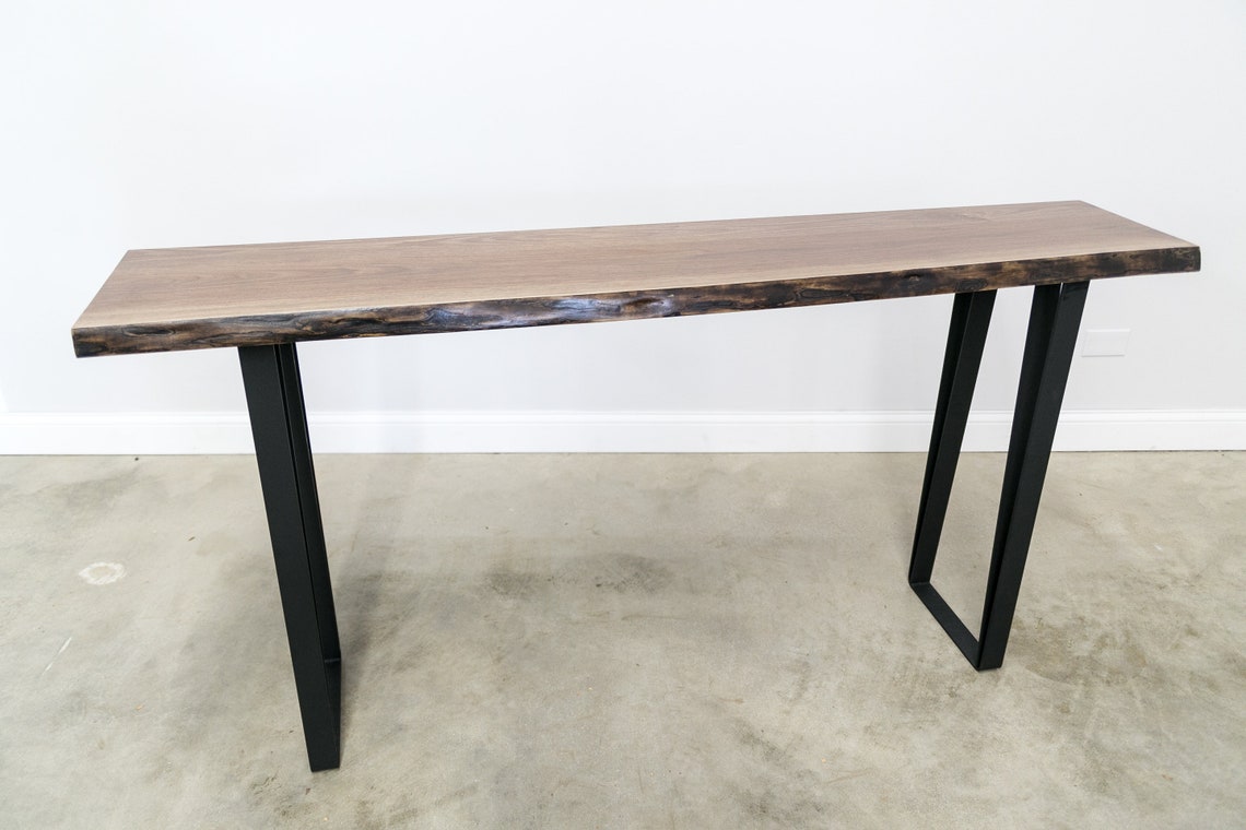 Live Edge Black Walnut Console Table Hallway Table Nook - Etsy