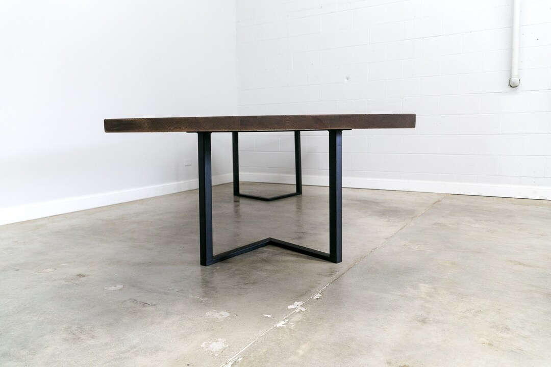 Solid Wood Conference Table 2.5" THICK With Powder Coated Custom Steel ...