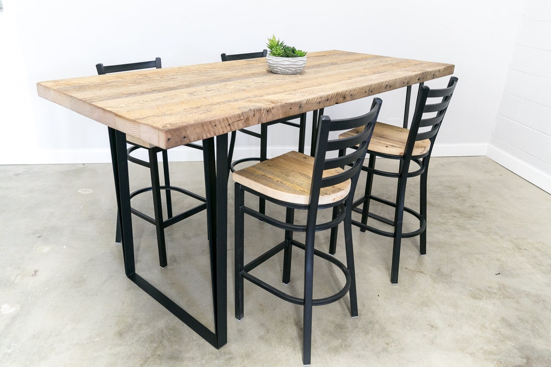 Bar Height 42" Hight ,high Top Barn Wood Dining Table, Modern Legs ...
