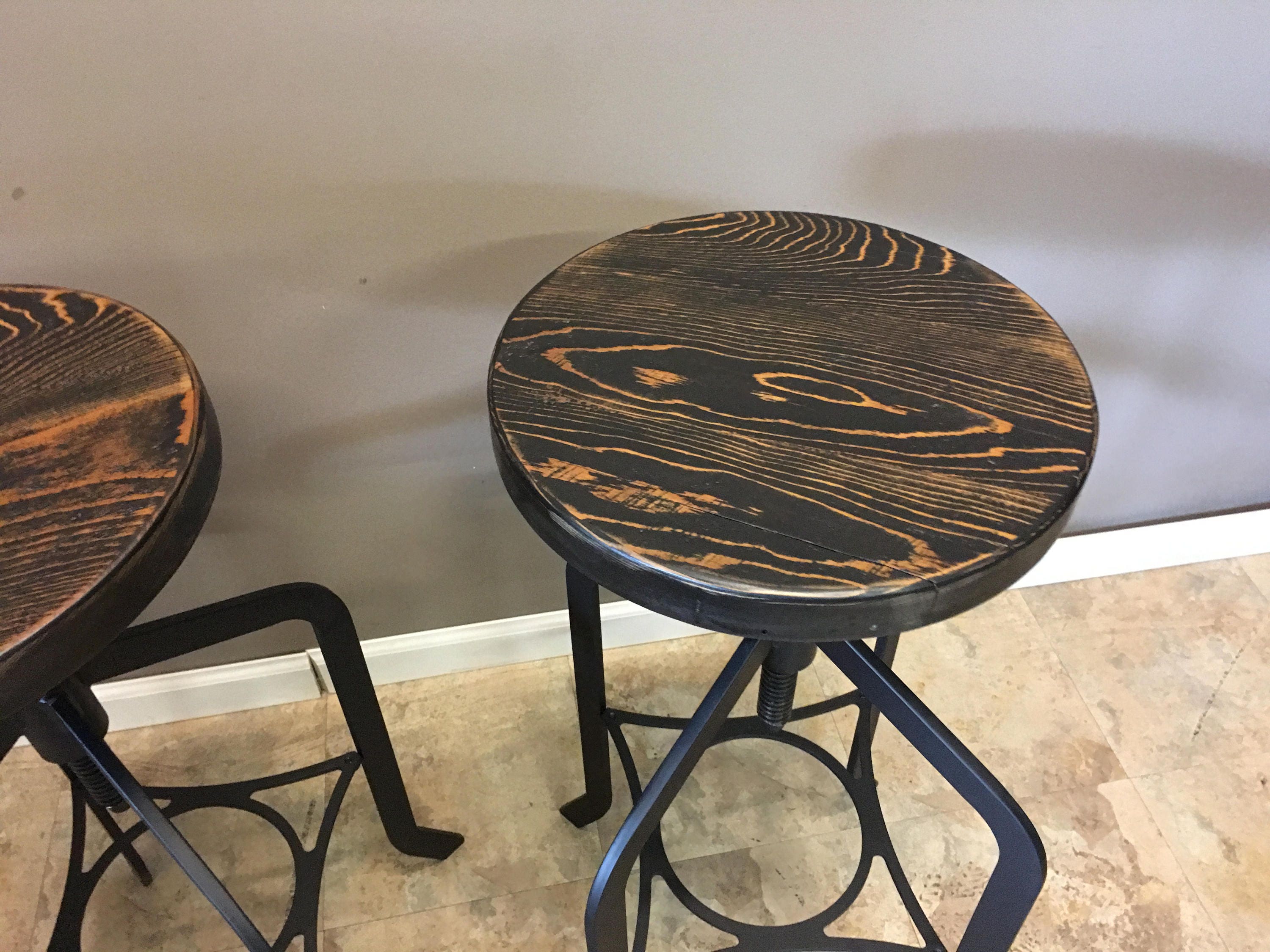 Set of 2 Reclaimed Wood Counter/bar Height Stool With Swivel | Etsy