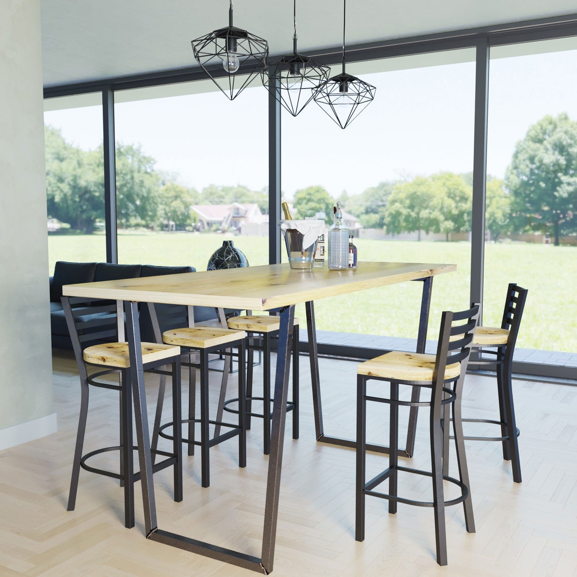 Bar Height/high Top Reclaimed Barn Wood Dining Table With - Etsy