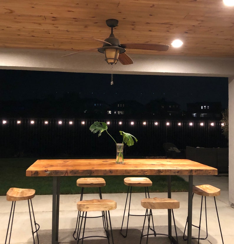 High Top Pub Table With 2.5" Thick Top and Powder Coated Steel Legs Pub ...