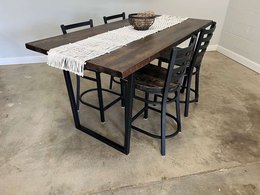 Counter Height Table Made From SALVAGED WOOD ,36" High, With Powder ...