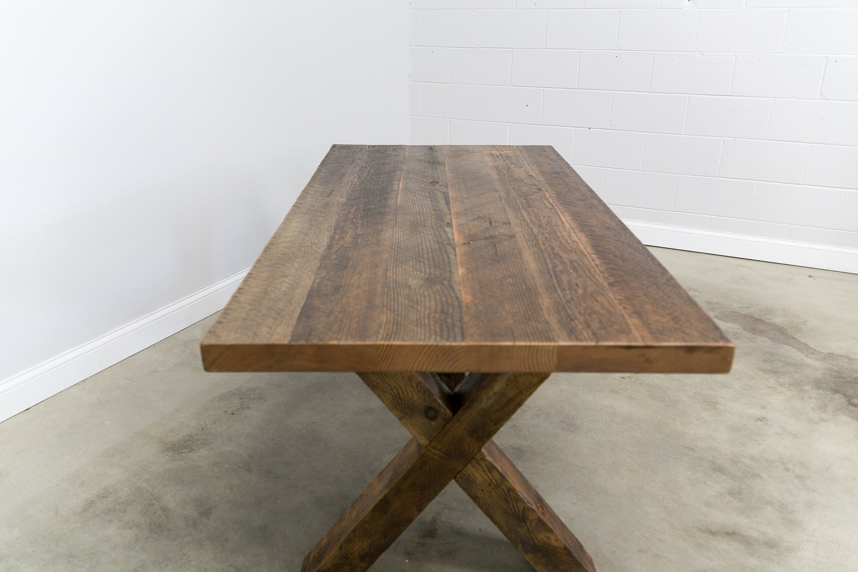 Barn XO Dining Table with reclaimed wood top | Etsy