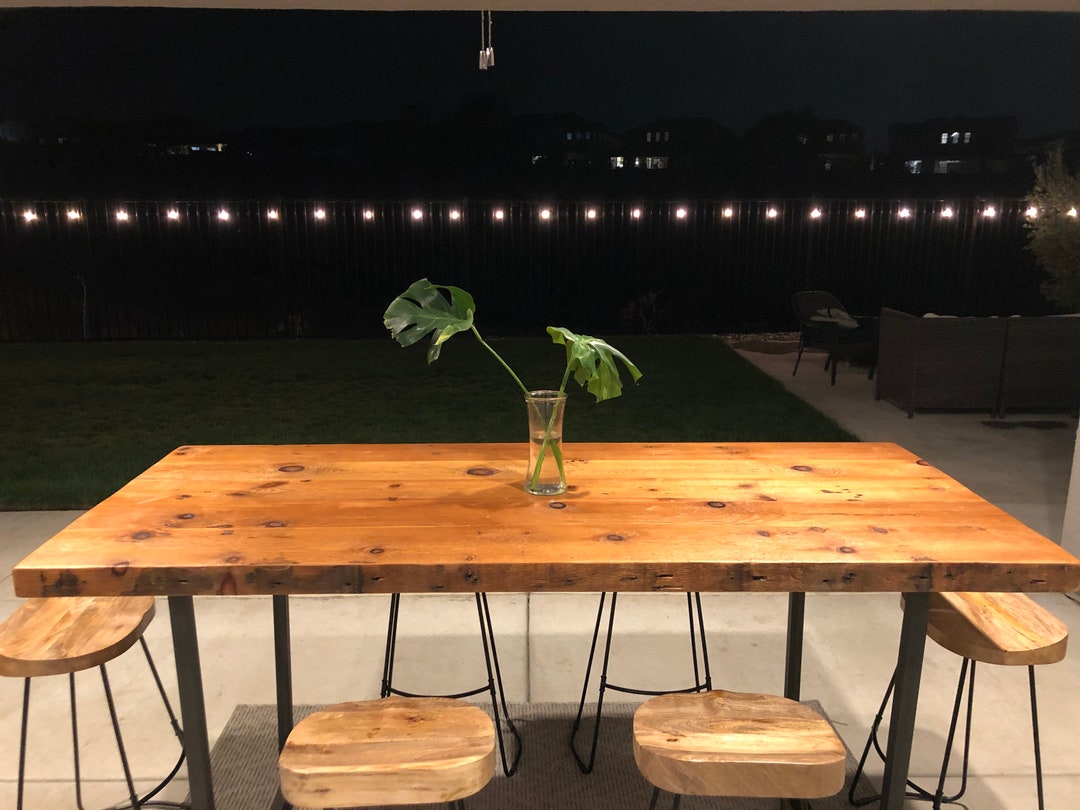 High Top Pub Table With 2.5" Thick Top and Powder Coated Steel Legs Pub ...