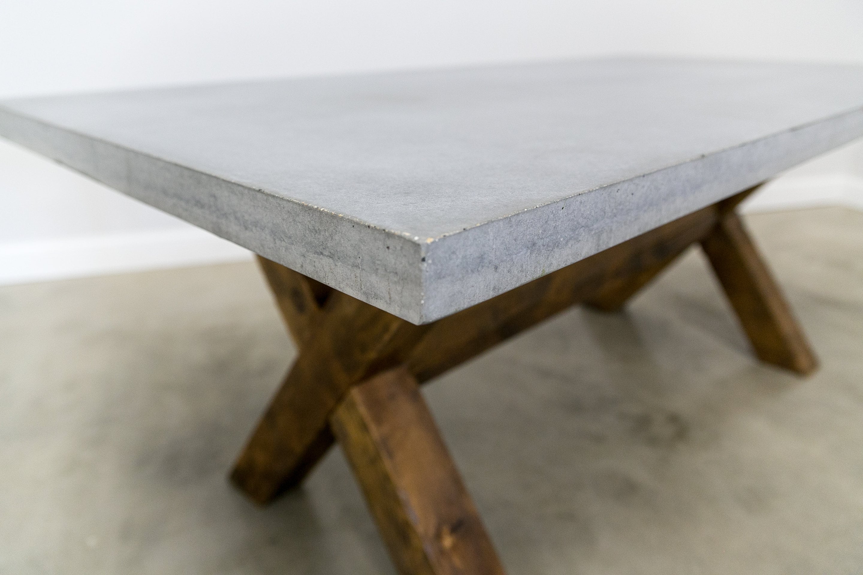 Concrete Table With Matching Bench Reclaimed Wood Base 2 - Etsy