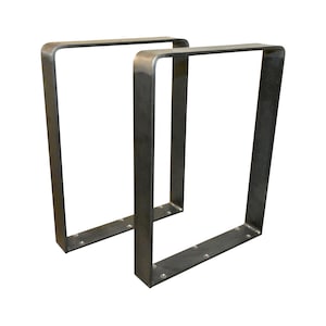 2 Pack - (2" Wide - 1/4" Thick Metal) Square Metal Legs, Table Legs ...
