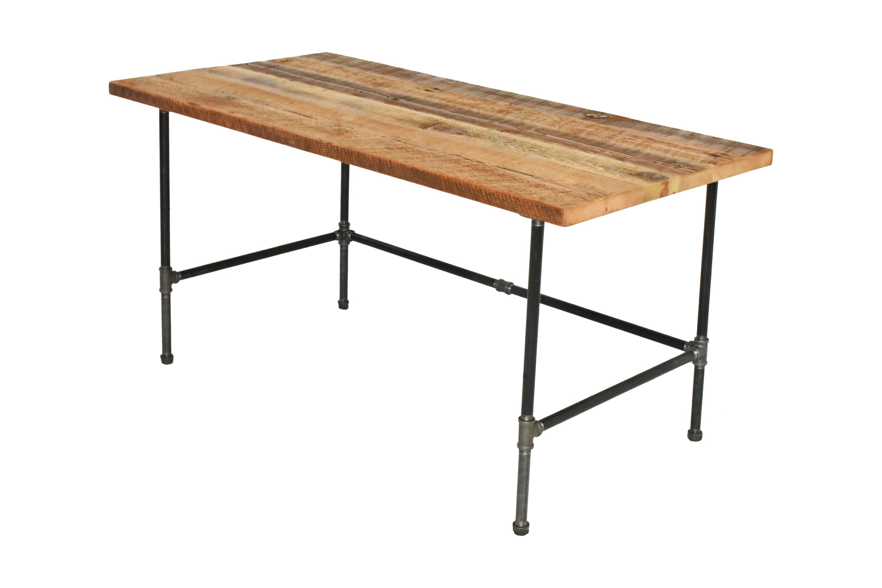 Industrial Pipe Leg Desk made with reclaimed wood top and pipe | Etsy