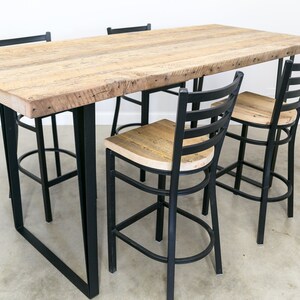 Bar Height 42" Hight ,high Top Barn Wood Dining Table, Modern Legs ...