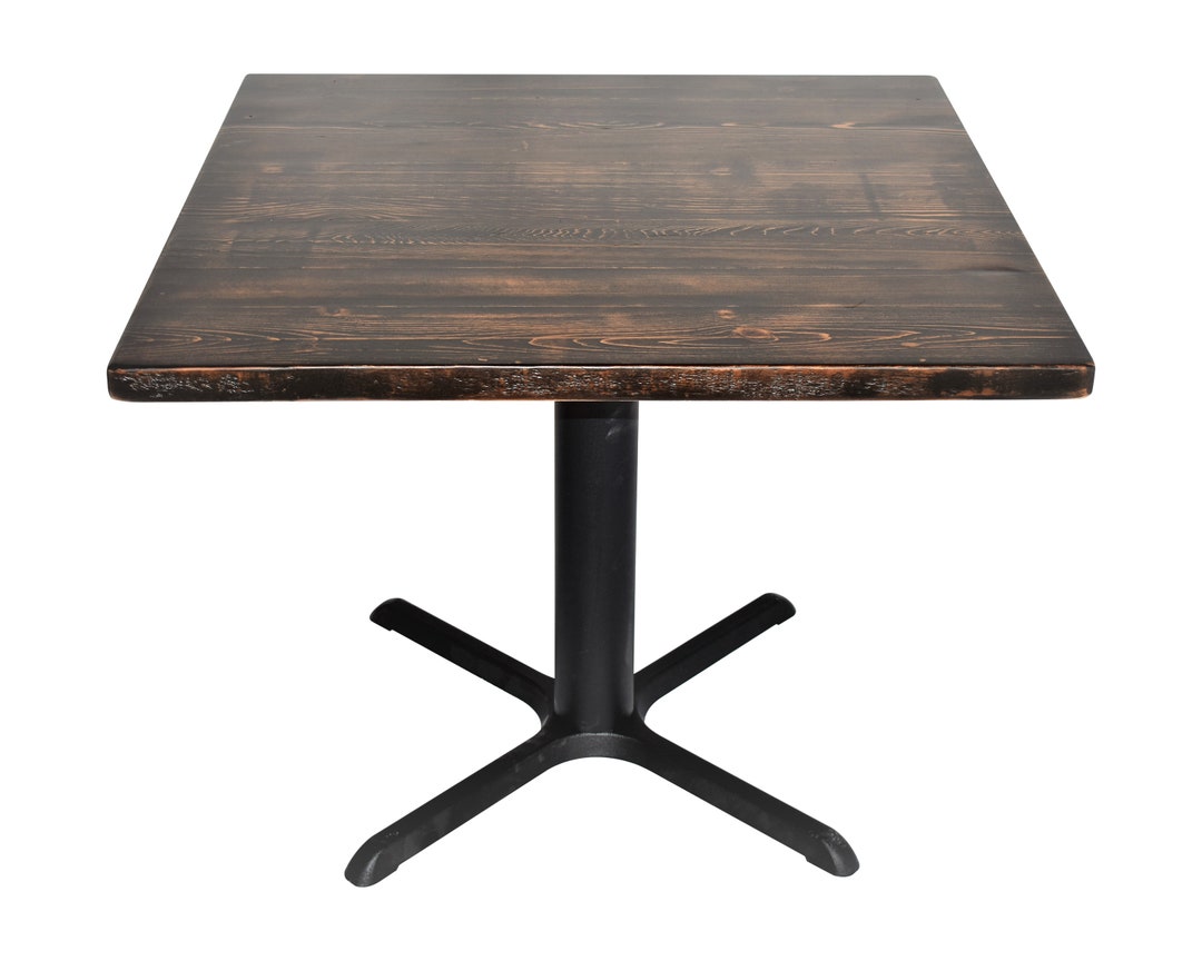 Square Reclaimed Wood Table, Cafe Table Pedestal Leg Base - Etsy