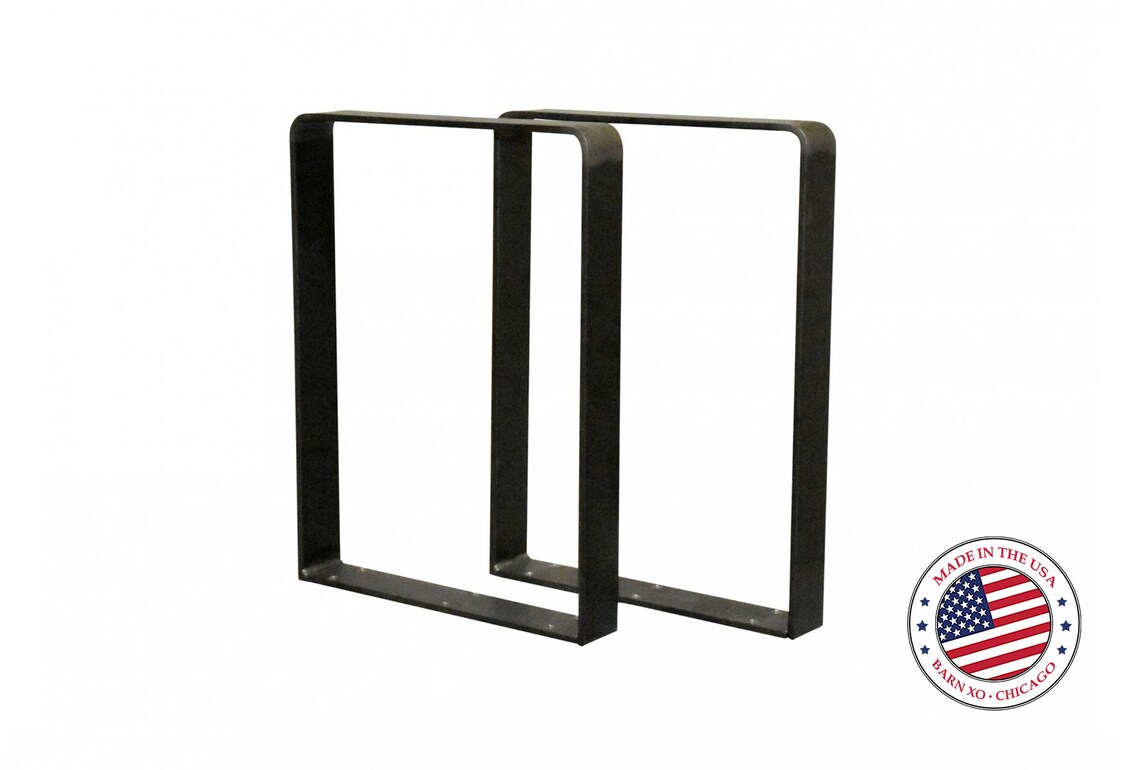 2 Pack - (2" Wide - 1/4" Thick Metal) Square Metal Legs, Table Legs ...