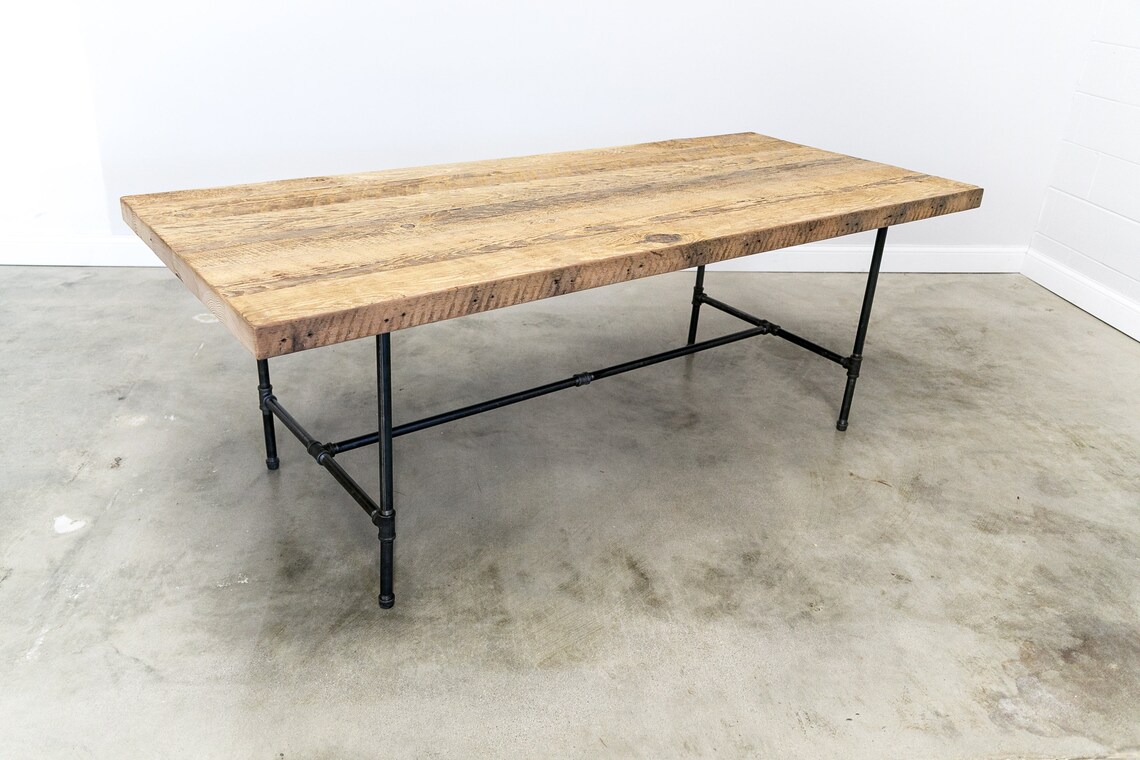 Handmade Reclaimed Wood Dining Table, Industrial Pipe Legs - Etsy