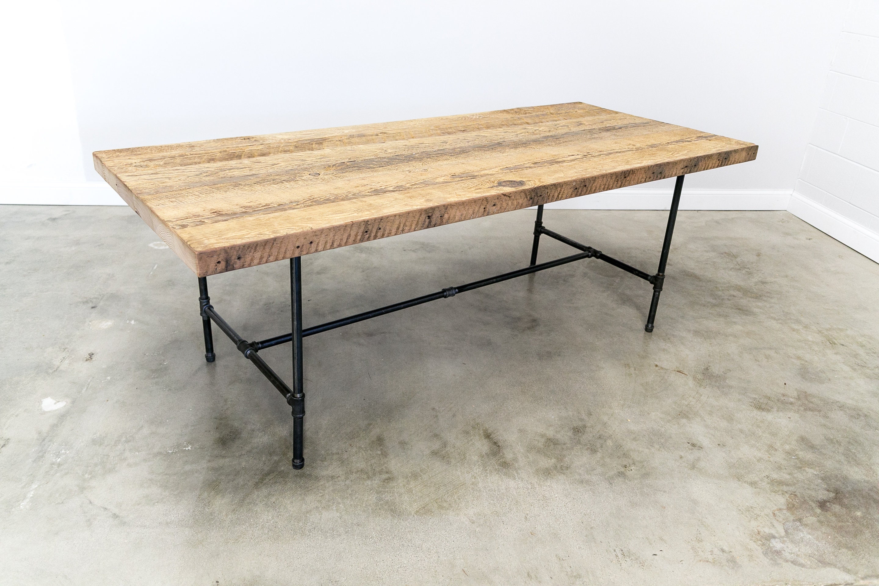 Dining Table W/ Industrial Piping Leg Base Modern Table - Etsy