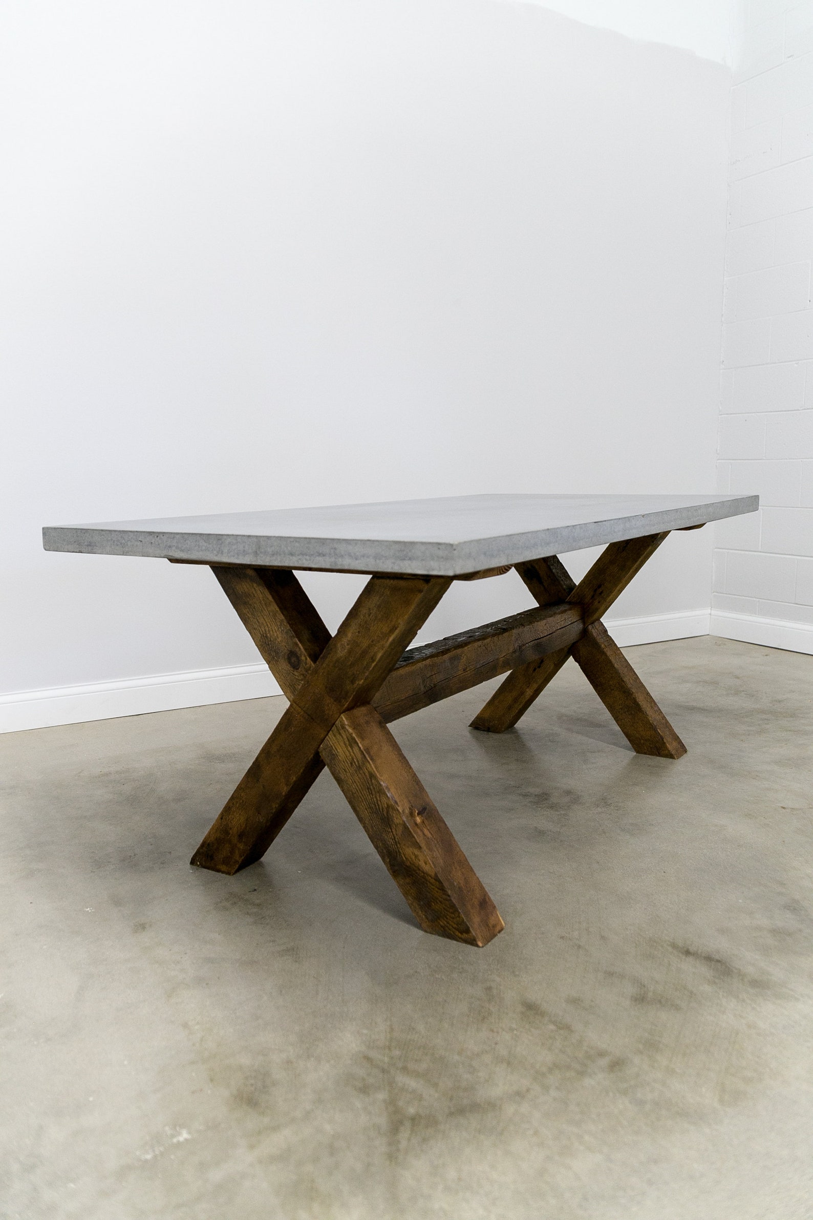 Barn XO Concrete Dining Table Reclaimed Wood Base 2 Inch - Etsy