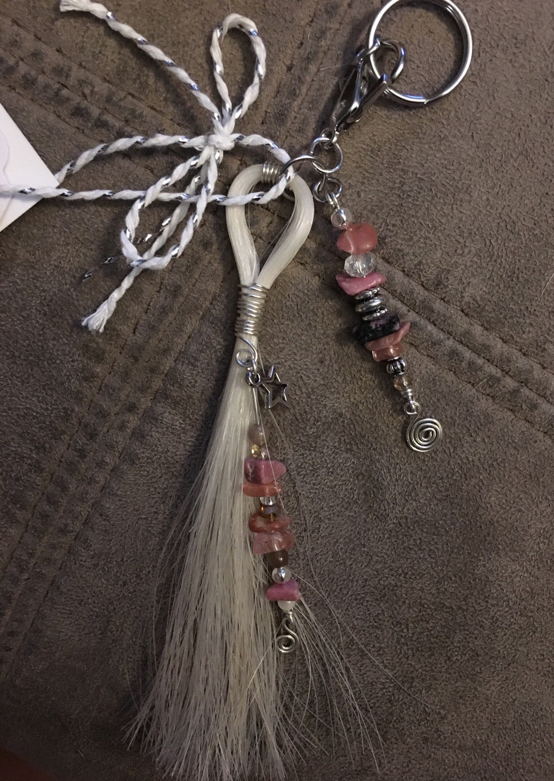 Sterling Silver star Wrapped Horse Hair Keychain - Etsy