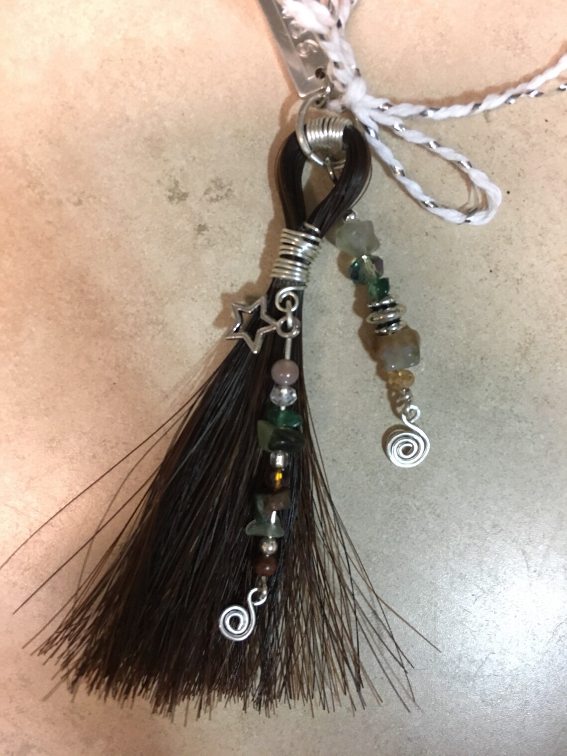 Sterling Silver star Wrapped Horse Hair Keychain - Etsy