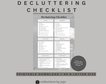 Decluttering Checklist - INSTANT PDF DOWNLOAD - Etsy