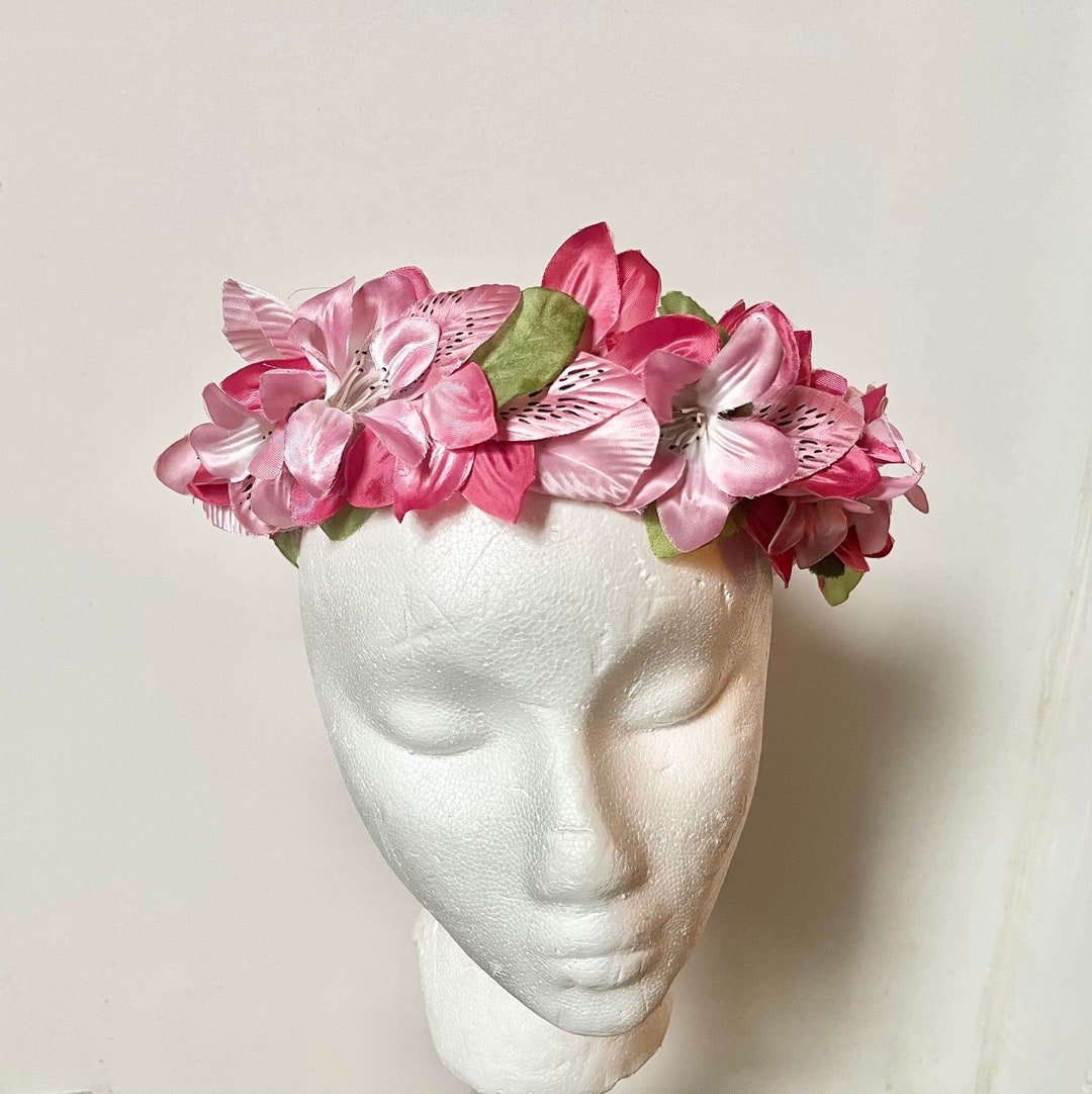 Aphrodite Crown: Pink Flowers - Etsy