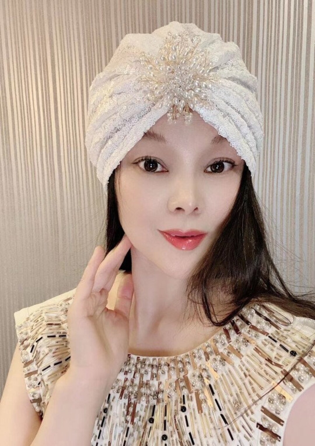 Beading Sequin Turban, Wedding Turban, Vintage Turban,embellished ...