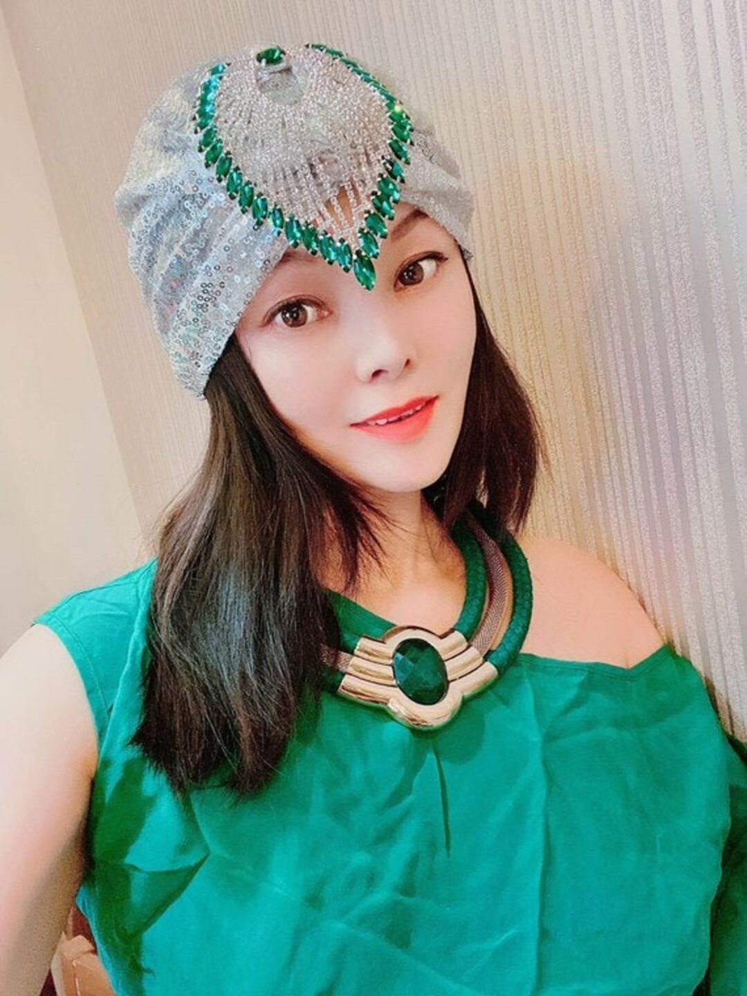 Jeweled Rhinestone Turban, Embellished Turban, Turban Pailletten, Fancy ...