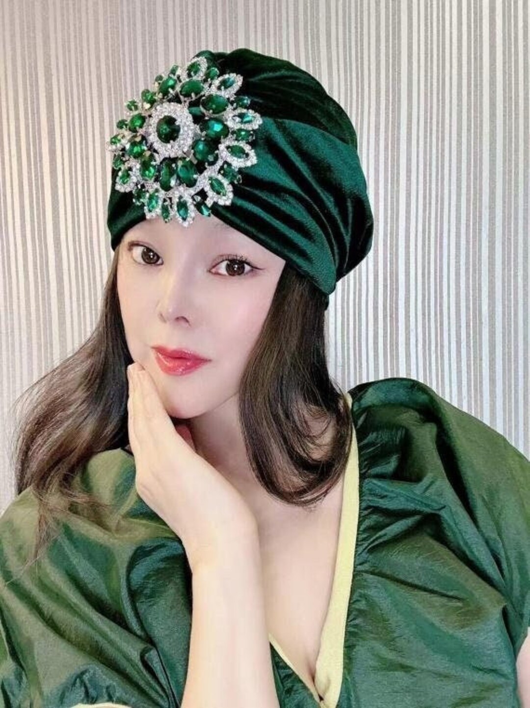 Velvet Rhinestones Turban,women Turban,velvet Jewel Turban,women ...