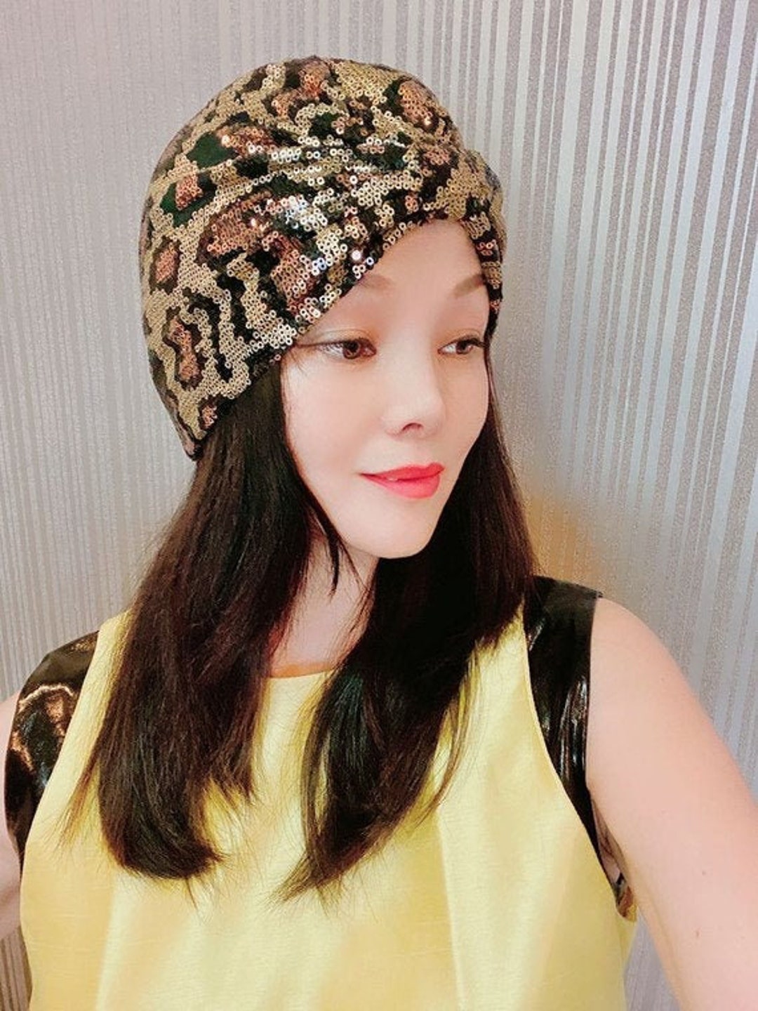 Leopard Sequin Turban,wedding Fashion Turban, Vintage Turban ...