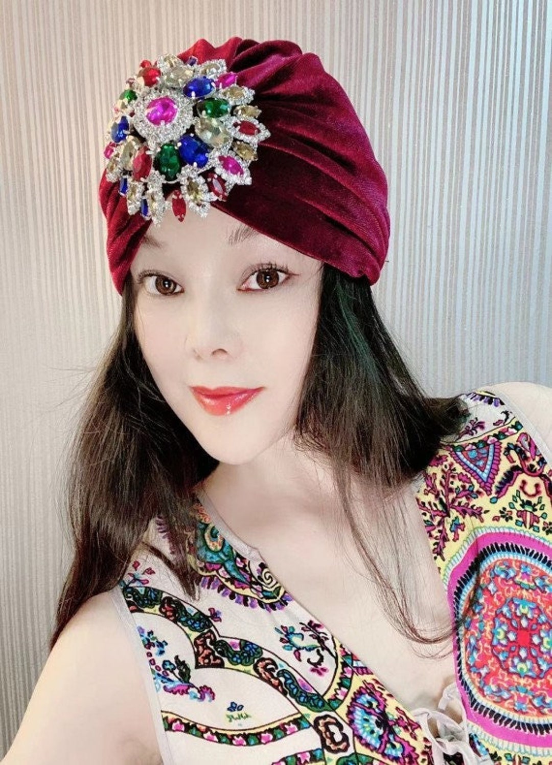 Stretchy Velvet Jeweled Turban,women Turban,full Turbans,turban ...