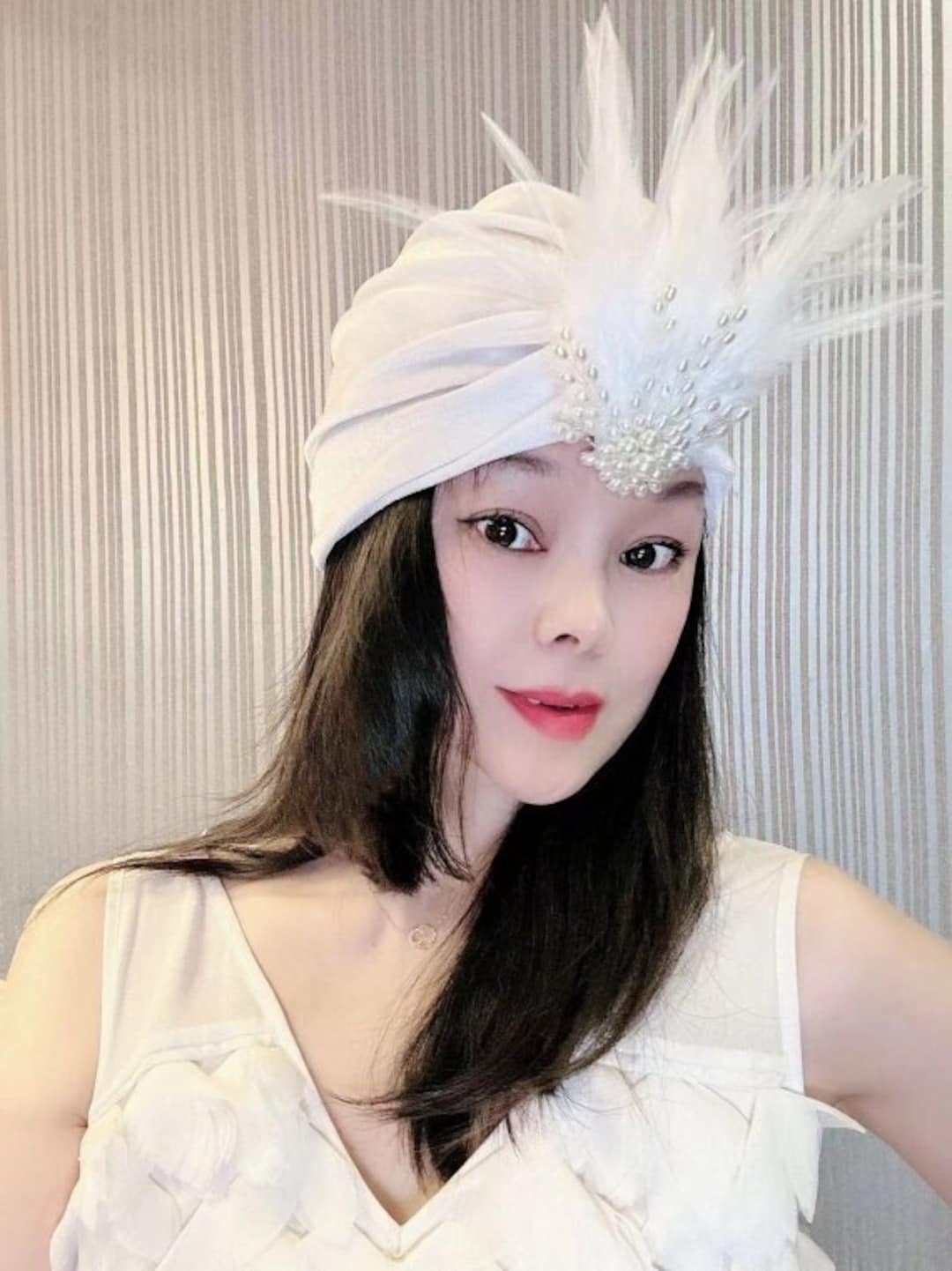 Velvet Ostrich Feather Jewel Turban,women Fashion Turban,personalized ...