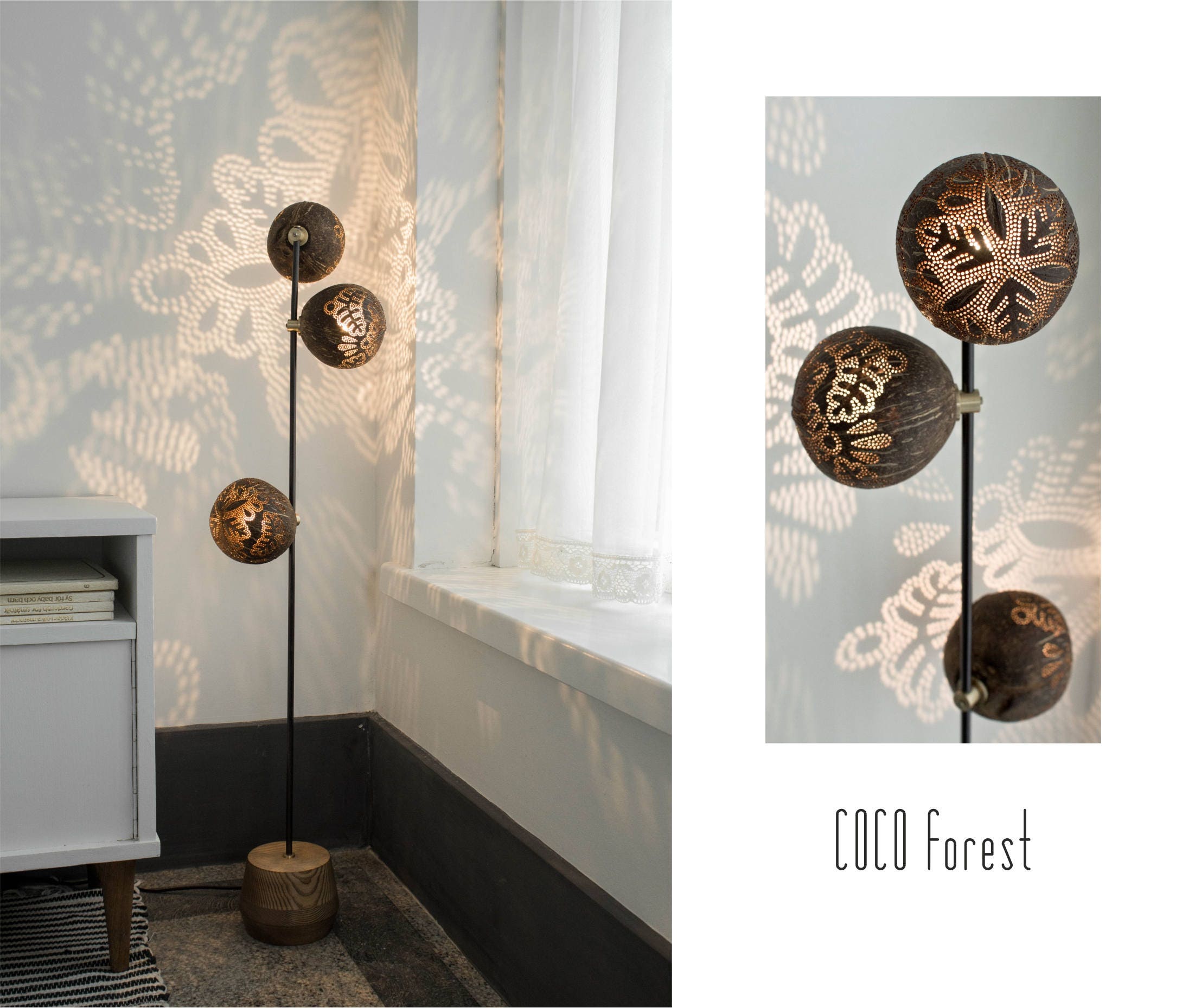 Cocolight 13 Decorative Lighting Floor Lamp Coconut Lamp - Etsy