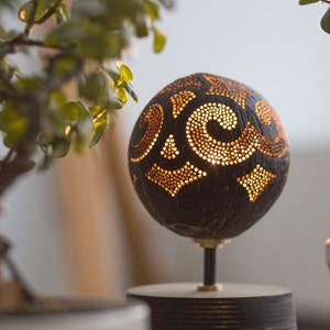Cocolight 1, Decorative Lamp, Coconut Lamp, Handmade Table Lamp ...