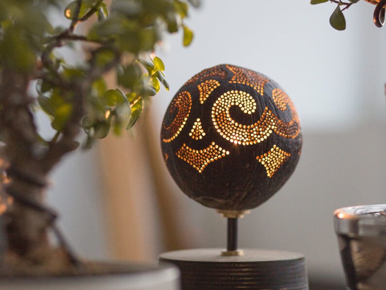 Cocolight 1, Decorative Lamp, Coconut Lamp, Handmade Table Lamp ...
