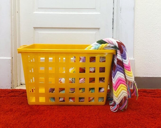 Vintage Yellow Hamper/ingrid Laundry Basket - Etsy