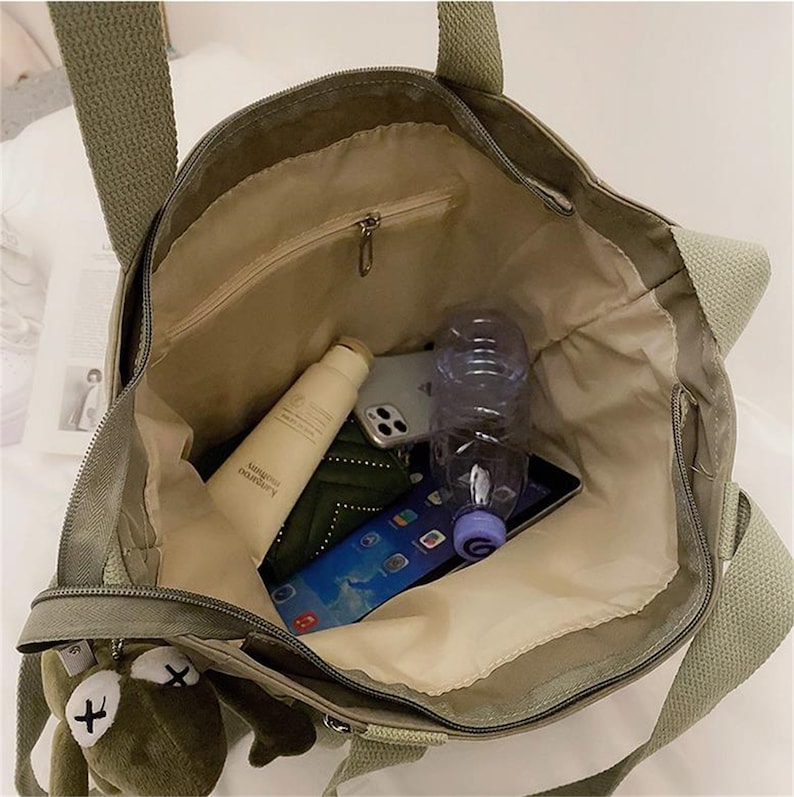 Large Capacity Canvas Shoulder Bagcotton Canvas Basic Bag - Etsy