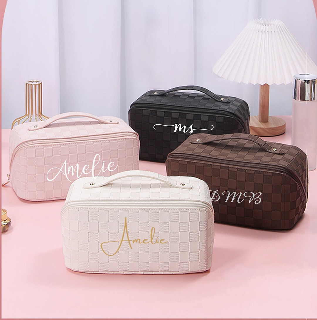 Personalised Cosmetic Bag With Small Monogram | Custom Makeup Bag ...