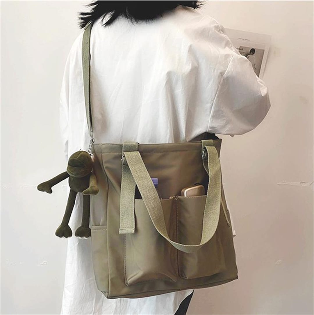 Large Capacity Canvas Shoulder Bagcotton Canvas Basic Bag - Etsy