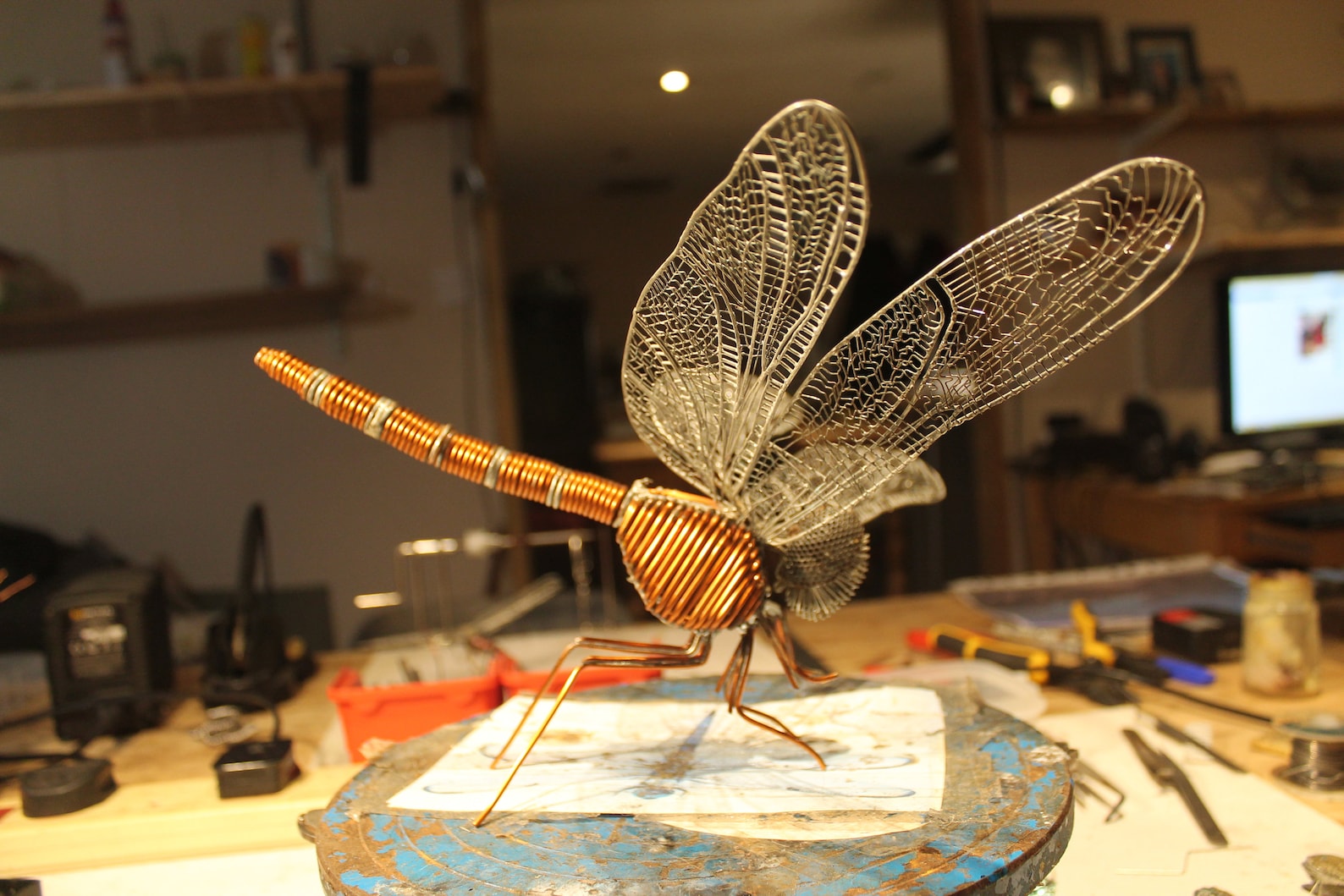 Wire Sculpture Dragonfly - Etsy