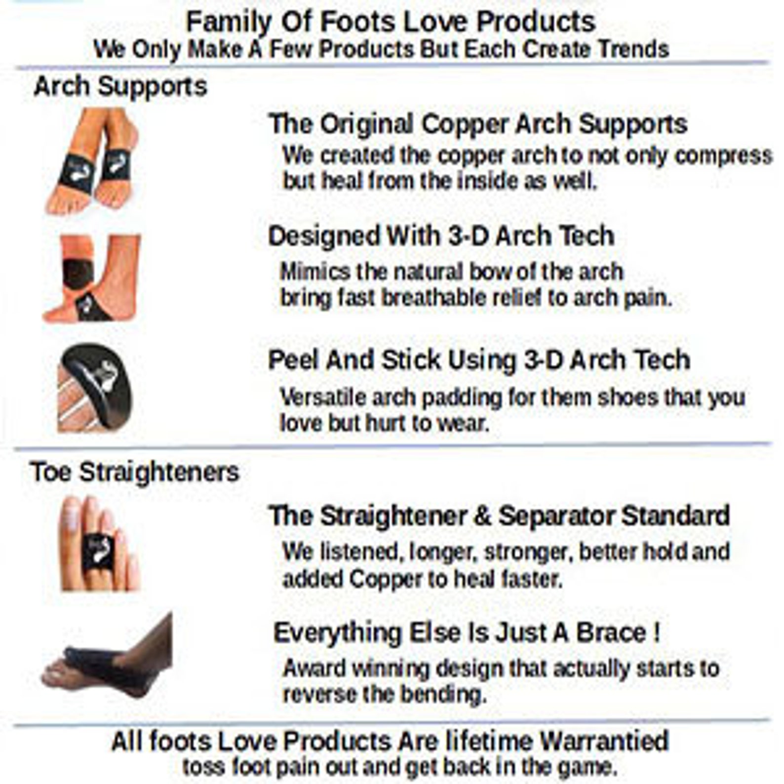 Foots Love. Infused Copper Healing Toe Straighteners. Superior to Toe ...