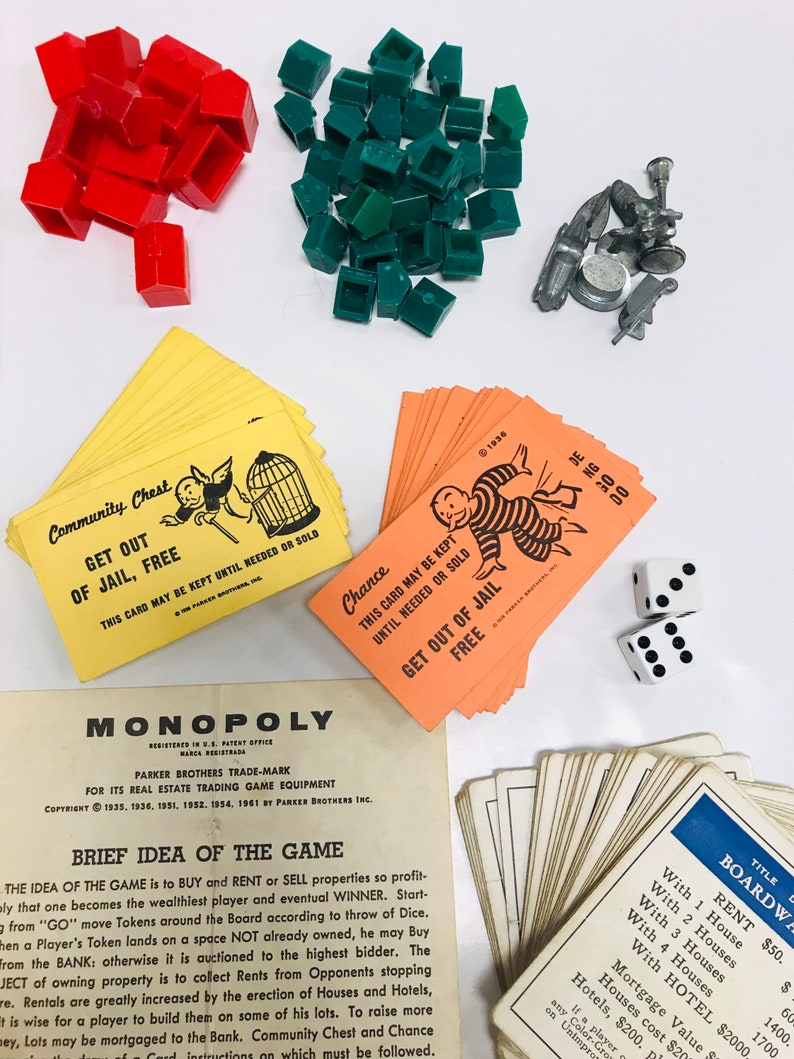 Vintage 1970s Monopoly Board Game No 9 General Mills Complete - Etsy