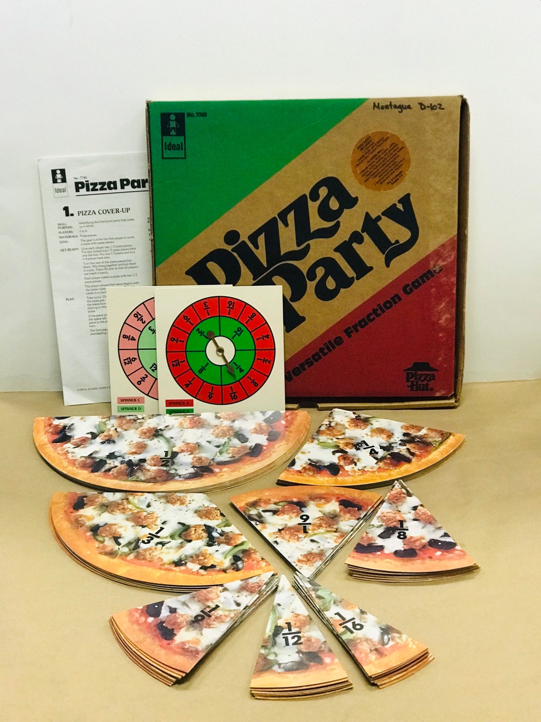 Rare Vintage Pizza Hut Pizza Party Math Learning Game 100% Complete All ...