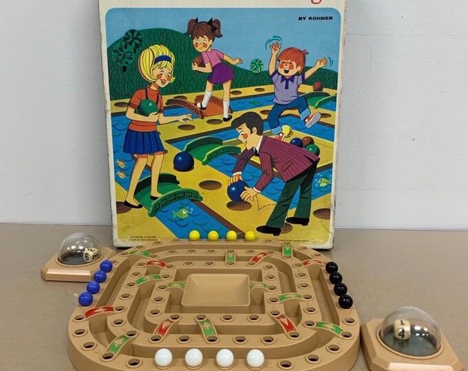 Vintage 1970's Kohner Cross Over the Bridge Board Game Pop O Matic ...