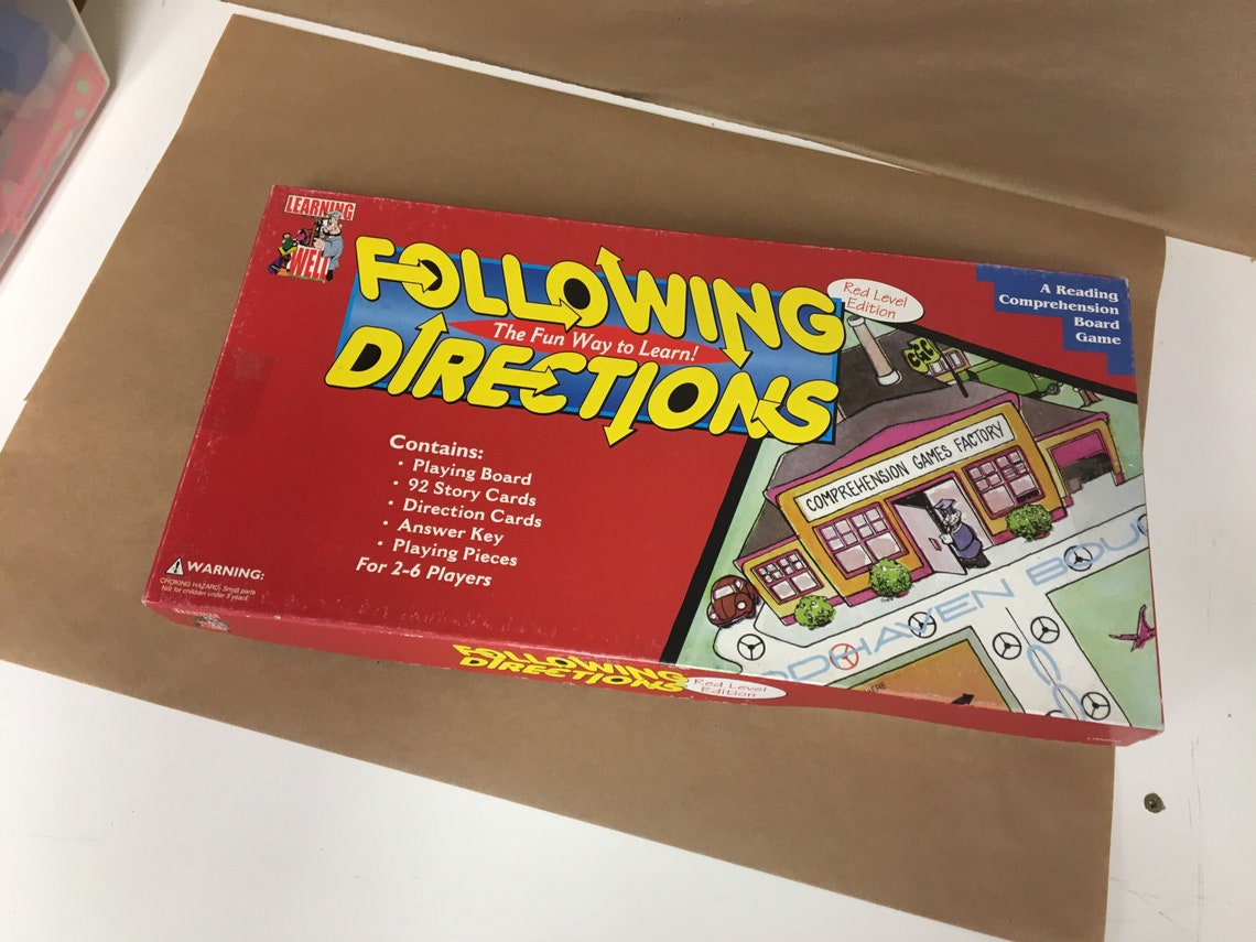 Vintage 1990’s Retro Following Directions Reading Comprehension Board ...