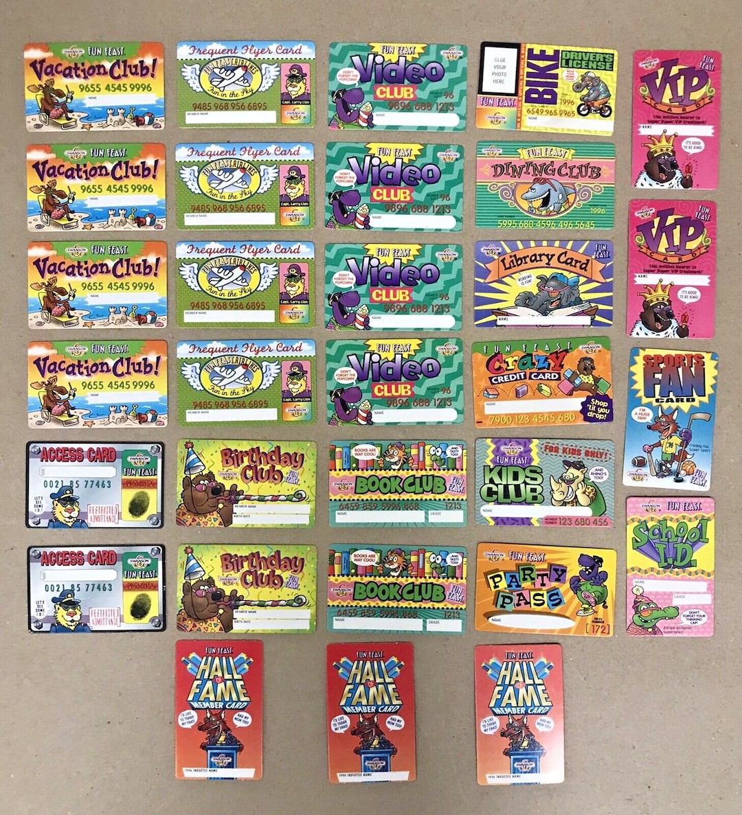 Vintage 32pc Swanson Fun Feast Crazy Credit Cards Frequent Flyer ...