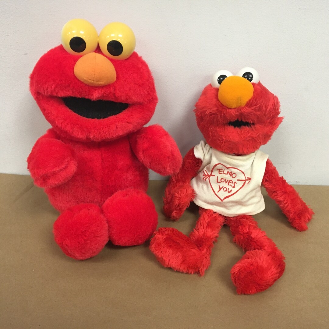 Vintage 1995 Tyco Tickle Me Elmo & Elmo Loves You Plush Doll Tickle Me ...