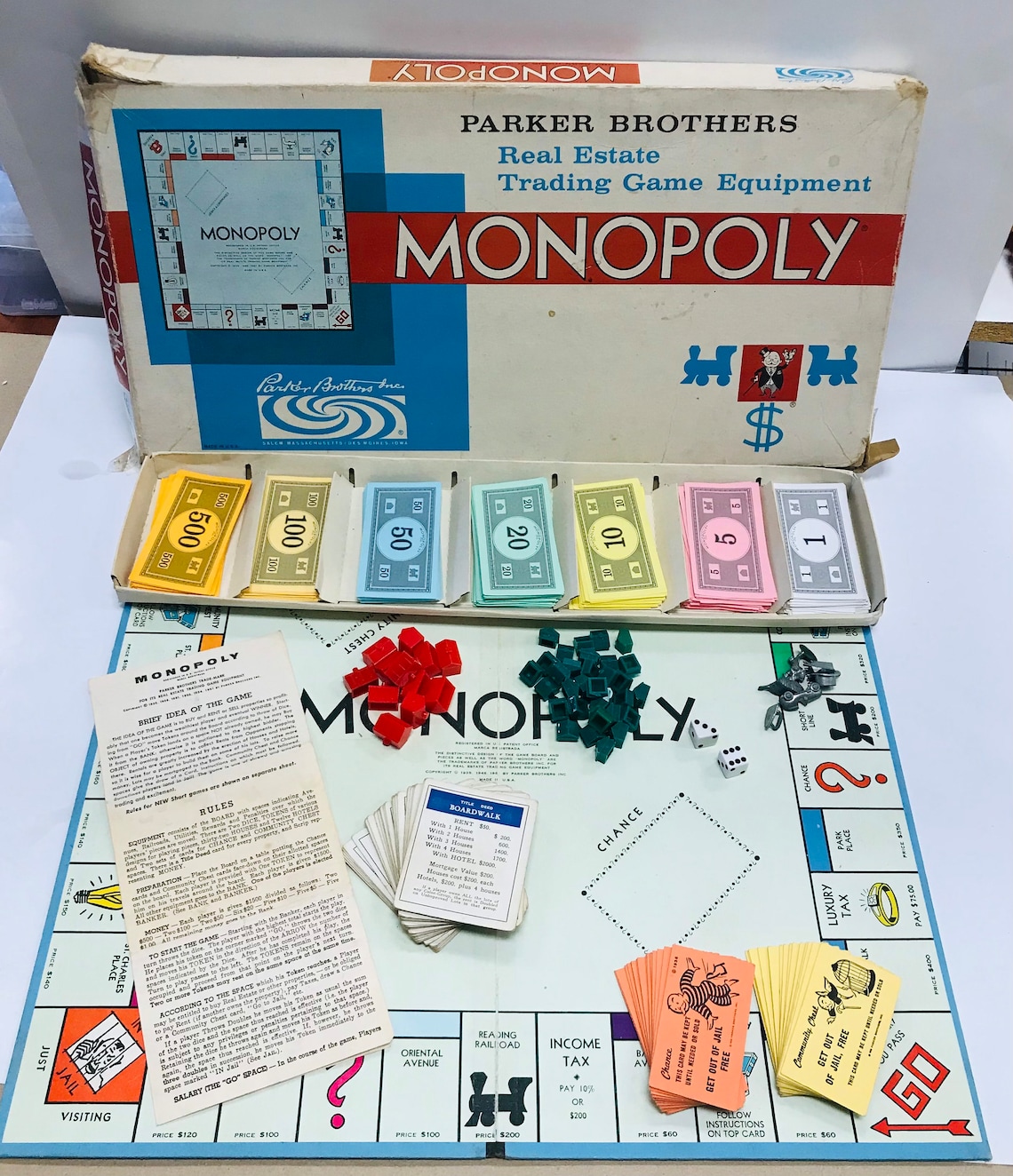 Vintage 1970s Monopoly Board Game No 9 General Mills Complete - Etsy