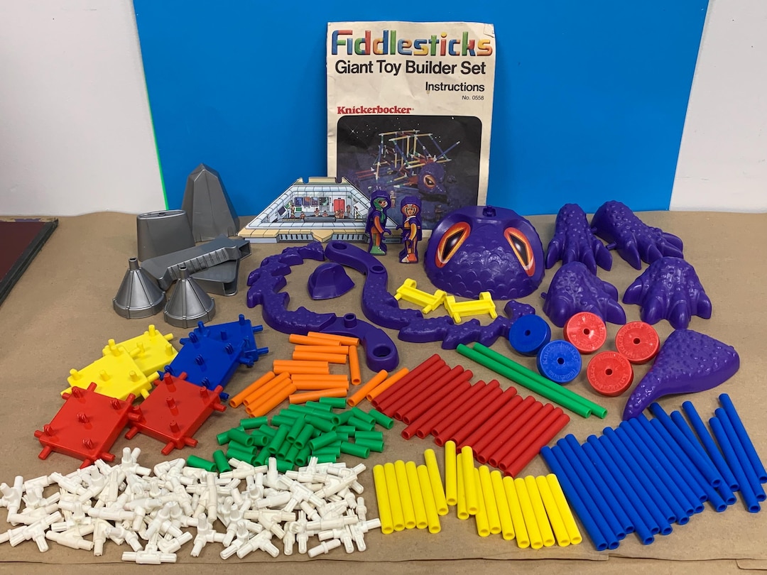 Vintage 1980 Fiddlesticks Fiddlestix Mazu Giant Toy Builder Set ...