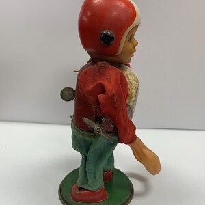 Vintage Estate 1950's 1960's Key Wind up Japan Tin Toy Football Player ...