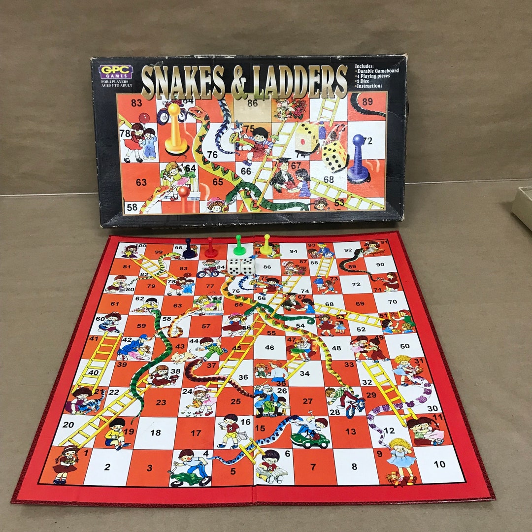 Vintage 1996 GPC Snakes and Ladders Board Game Complete - Etsy
