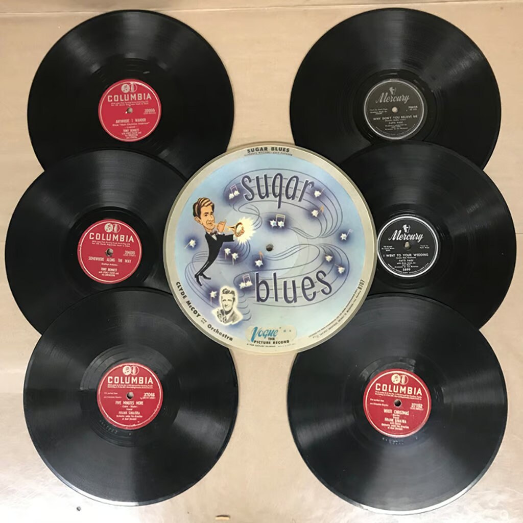 Vintage 7pc Vinyl 78rpm Record Lot Orchestra Jazz Sinatra Bennet Patty ...