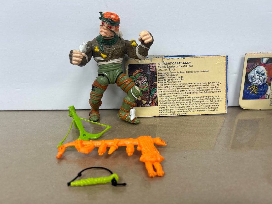 Vintage 1989 TMNT Original Action Figure Rat King Near Complete Weapons ...