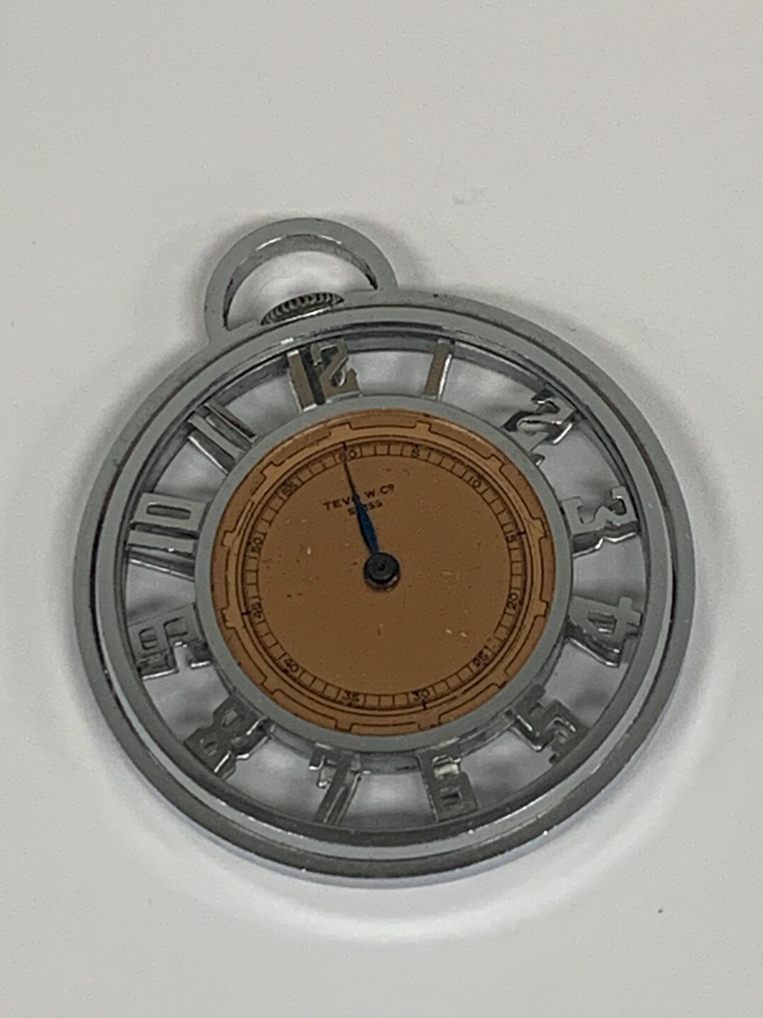 Vintage Art Deco TEVO Swiss 15 Jewel Skeleton Pocket Watch for Parts ...
